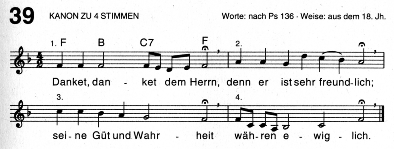 Danket, danket, dem Herrn, denn er ist sehr freundlich | Sermon-Online